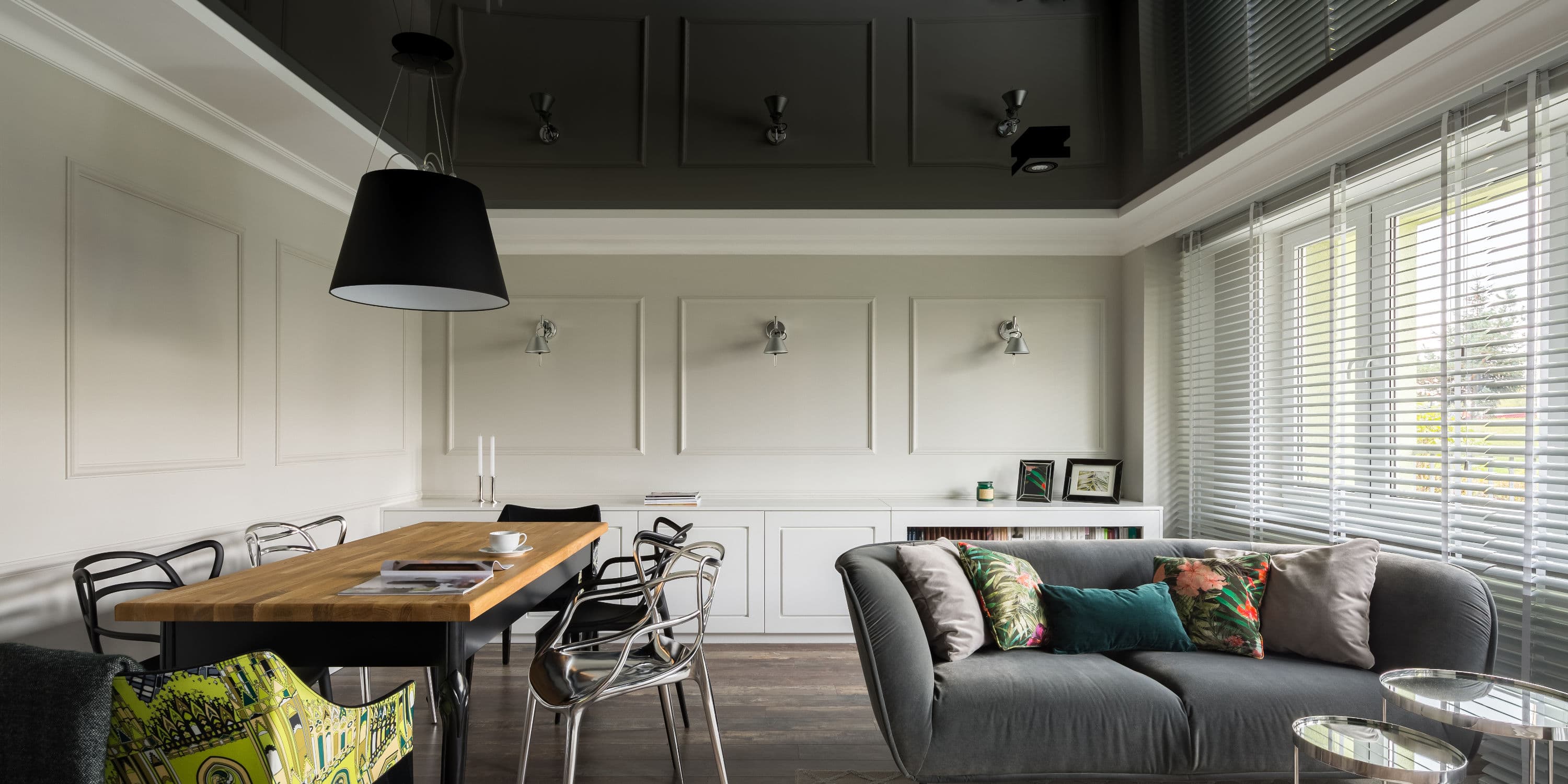 Toile de plafond tendu : Possibilités et prix [+ inspiration]